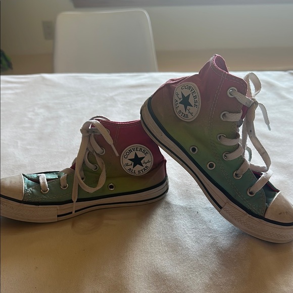 Converse | Shoes | Girls Used Rainbow Colored Converse Kids Hightop ...